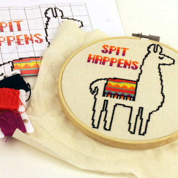 Spit Happens Llama Cross Stitch Pattern – Snarky Crafter Designs