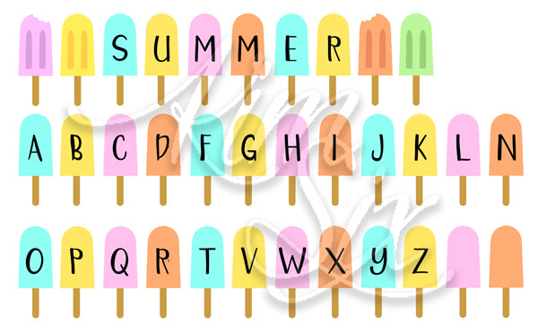 Printable Popsicle Banner (Full Alphabet) SVG/PNG/EPS/JPG – Snarky ...