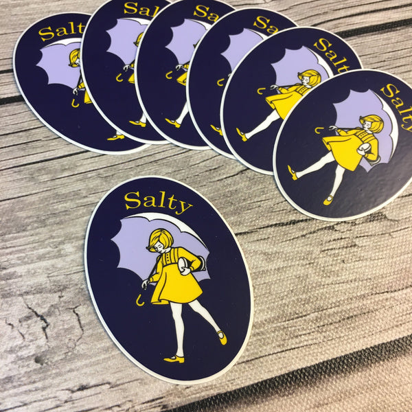 Salty Girl Decal | Salt Umbrella Girl Vinyl Sticker | Salty Bitch Bott ...