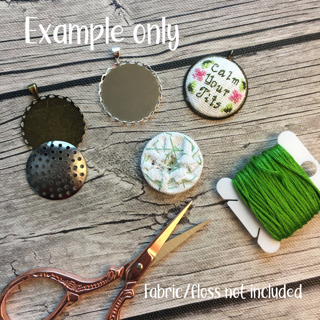 Stitchable empty Cross Stitch - Embroidery Pendants Set of 3 | DIY Cro ...