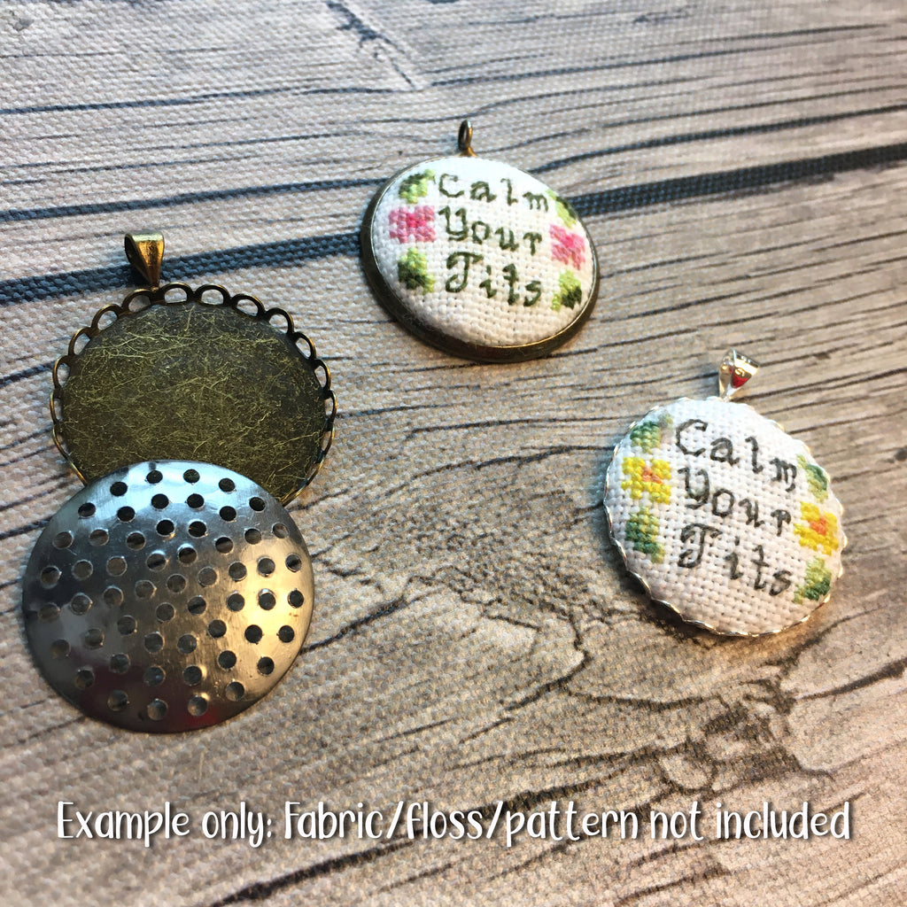 Stitchable empty Cross Stitch - Embroidery Pendants Set of 3 | DIY Cro ...
