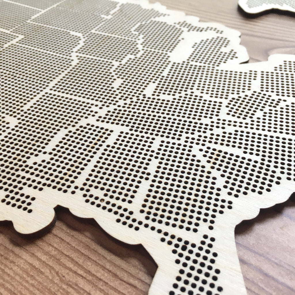 Stitchable Wooden US State Map | Cross Stitch & Embroidery United Stat ...