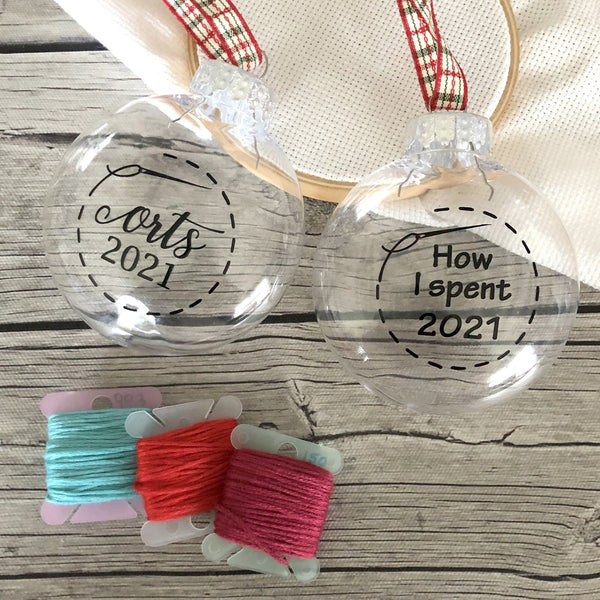 ORT Ornaments (Fill with your own threads) : Empty Personalized 2024 o ...